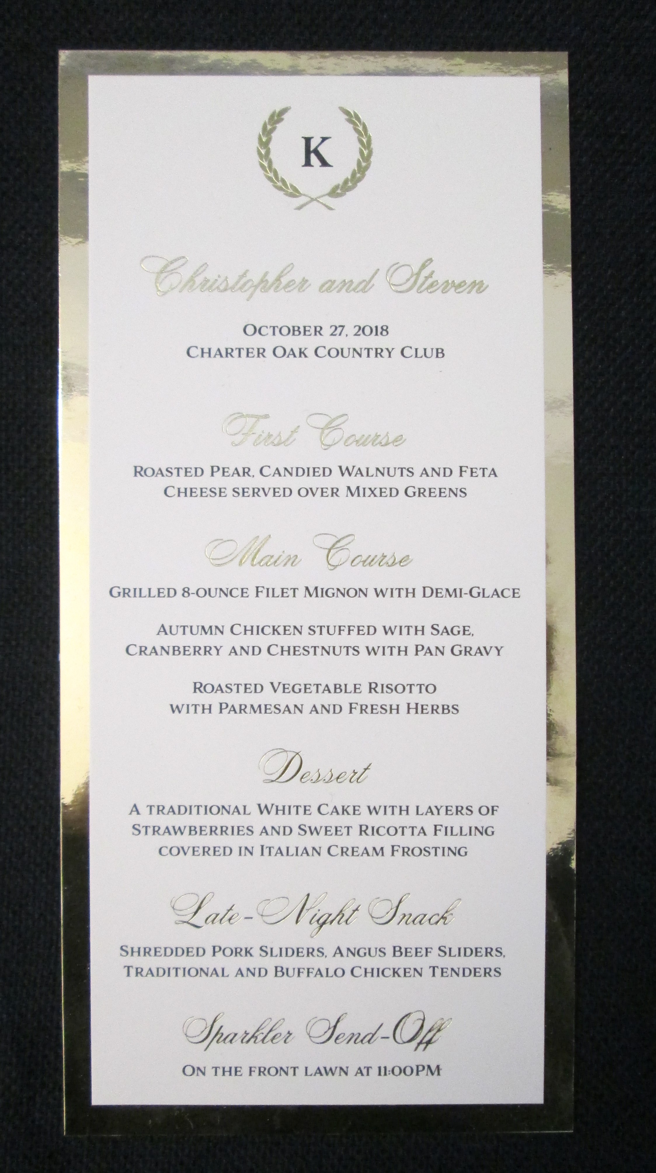 Wedding & Event Menu's | Emerald Invitations