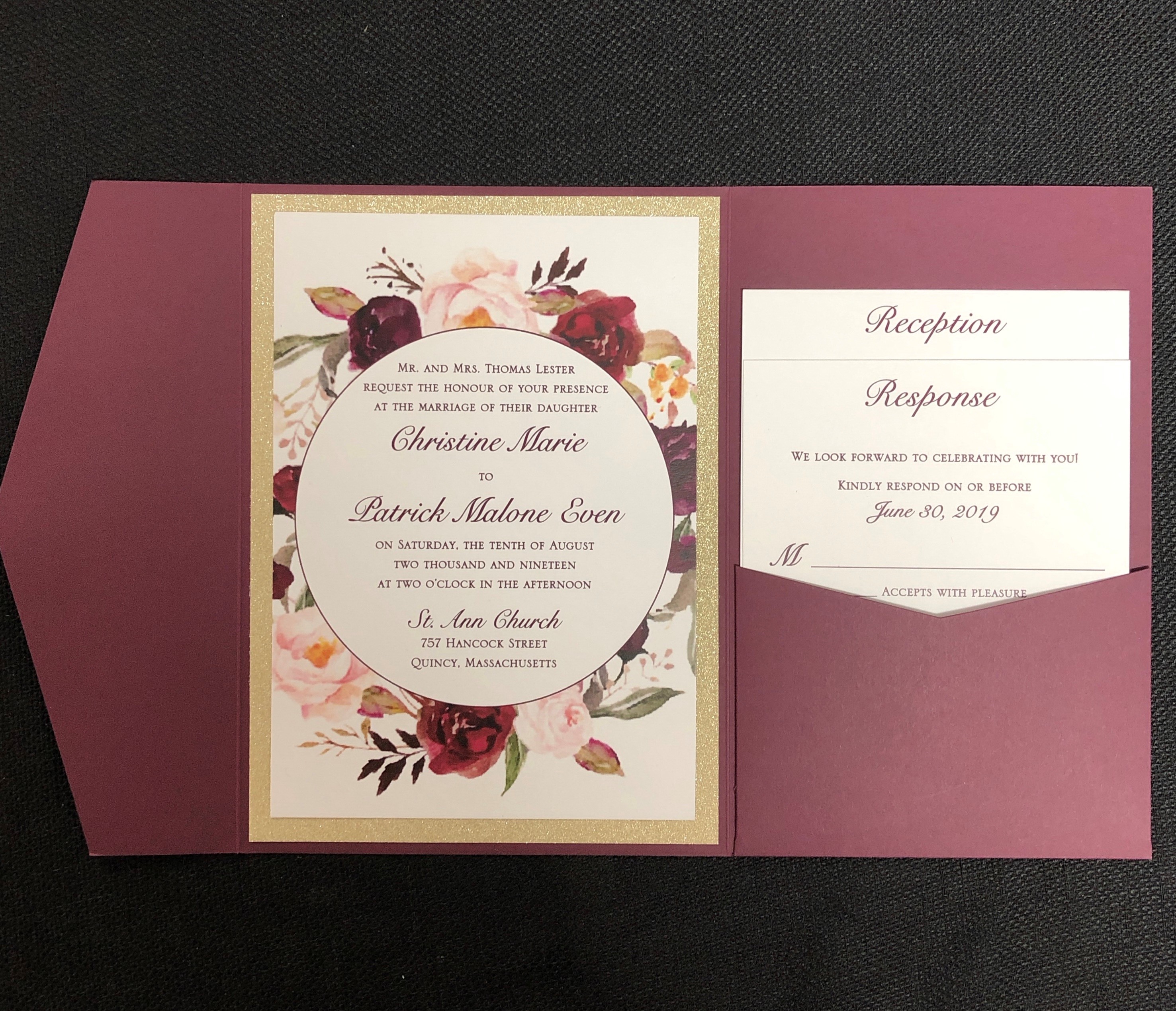 Pocket Wedding Invitations | Emerald Invitations