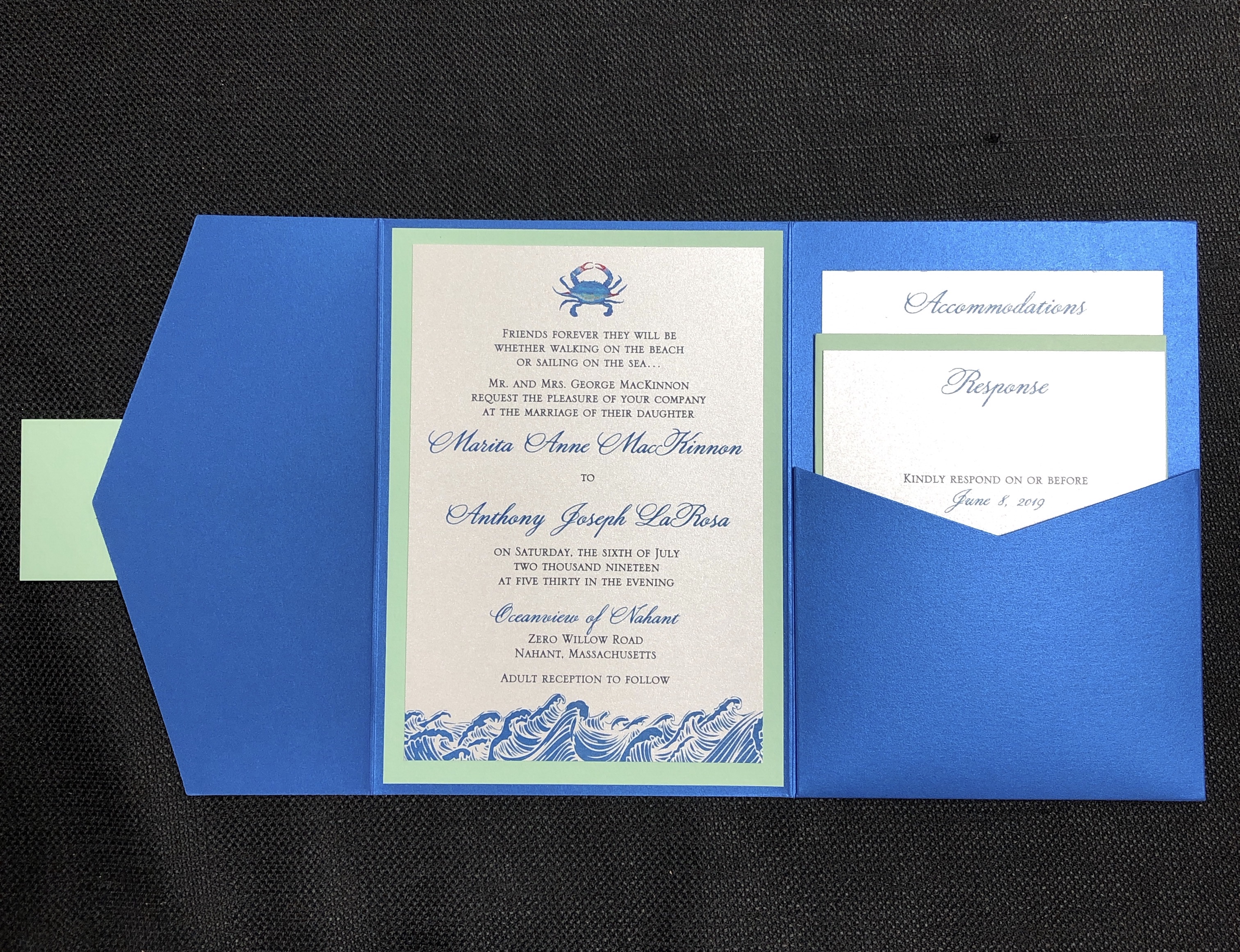 Pocket Wedding Invitations | Emerald Invitations