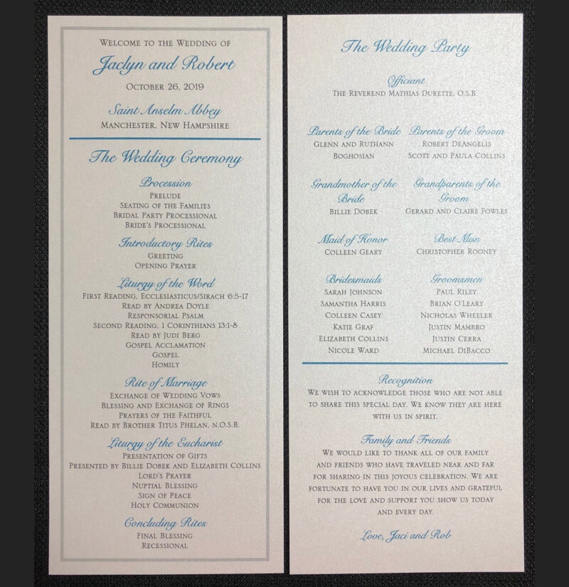 Programs - Emerald Invitations